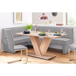 Home Affaire Eckbank &raquo;Nils&laquo; Sitz und R&uuml;cken gepolstert, verschiedene Qualit&auml;ten grau Holzwerkstoff, Massivholz, Polyester B/H/T: 222cm x 89cm x 162cm,