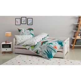 OTTO home Kinderbettw&auml;sche &raquo;CUDDLEE&laquo; 2 in vielen Designs: Dino,Einhorn,Weltraum,Baustelle,Herz,Trecker,Safari gr&uuml;n Biber, Obermaterial: 100% Baumwolle