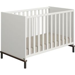 YUNY by PAIDI Babybett &raquo;LOVELY ALIV in Off-White&laquo; Gitterbett h&ouml;henverstellbar, Kinderbett wei&szlig; Holzwerkstoff, Massivholz Lattenrost, Liegefl&auml;che B/L: 