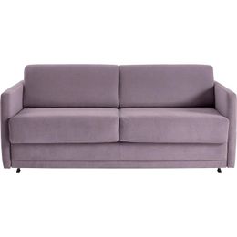 ATLANTIC HOME COLLECTION Schlafsofa &raquo;Limone&laquo; f&uuml;r Dauerschl&auml;fer geeignet inklusive hochwertige Matratze lila B/H/T: 178cm x 82cm x 93cm, Struktur soft