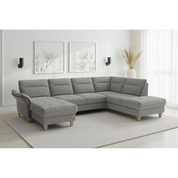 Sit & More sit&more Wohnlandschaft &raquo;Pamela U-Form, B: 292 cm, optional Schlaffunktion & Armteilverstellung&laquo; mit Federkern grau 100% Polyester B/H/T: 292cm x 90cm