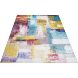 LUXOR living Teppich &raquo;Prima 2&laquo; rechteckig 7 mm H&ouml;he Kurzflor, Patchwork Muster, Vintage Design, Wohnzimmer bunt Kunstfaser B : 160cm 1 Stk., 7mm, L: 