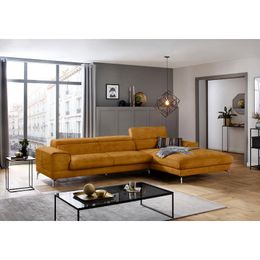 W.Schillig Ecksofa &raquo;piedroo, Designsofa mit tollem Sitzkomfort, elegant und bequem, L-Form&laquo; Kopfteilverstellung, wahlweise mit Sitztiefenverstellung, 