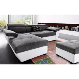 COTTA Ecksofa &raquo;Speedway L-Form&laquo; mit Kopfteilverstellung, wahlweise mit Schlaffunktion & Bettkasten Edles Flachgewebe ( 100% Polyester ) / Feine 