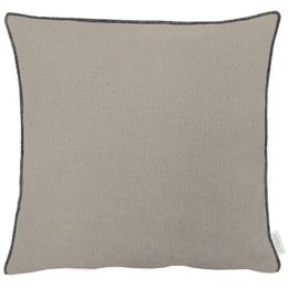 Apelt Dekokissen &raquo;Stone&laquo; mit Kettelrand beige Leinen, Polyester B/L: 46cm x 46cm, 1 Stk.
