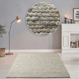 Theko Wollteppich &raquo;Alpen&laquo; rechteckig 12 mm H&ouml;he handgewebter Wendeteppich, meliert, reine Wolle, Wohnzimmer bunt Schurwolle B : 190cm 1 Stk., 12mm, L: