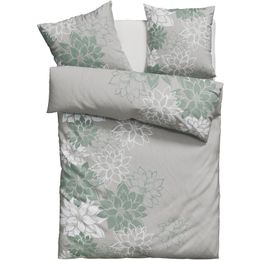 OTTO home Bettw&auml;sche &raquo;Susan in Gr. 135x200 oder 155x220 cm&laquo; 2 Stk. in verschiedenen Qualit&auml;ten, romantische Bettw&auml;sche mit Blumen gr&uuml;n Polycotton 