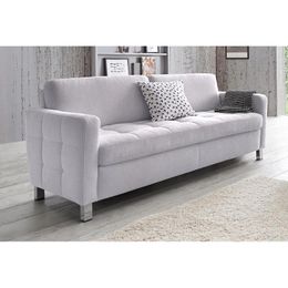 Sit & More sit&more 3-Sitzer &raquo;Pablo&laquo; silber Kunstleder SOFTLUX / Struktur (100% Polyester);Flachgewebe (100% Polyester) / Struktur (100% Polyester) B/H/T: 163cm 