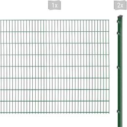 Arvotec Doppelstabmattenzaun &raquo;EXCLUSIVE 163 zum Einbetonieren&laquo; Zaunh&ouml;he 163 cm, Zaunl&auml;nge 2 - 60 m gr&uuml;n Kunststoff, Stahl H/L: 163cm x 2m, Pfosten: 2 Stk.