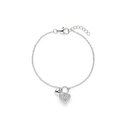 s.Oliver Damen s.Oliver Armband &raquo;Heart, Herz&laquo; mit Zirkonia (synth.) 16cm, Silber 925 (Sterlingsilber)