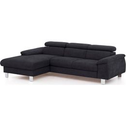 COTTA Ecksofa &raquo;Komaris L-Form, B: 244 cm&laquo; mit Kopfteilverstellung, optional Schlaffunktion, Bettkasten & Licht Microfaser PRIMABELLE (100% Polyester);