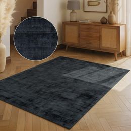 vikosa Teppich &raquo;Noemi&laquo; rechteckig 10 mm H&ouml;he Dezenter Glanz, Weich, Seidenoptik, Viskose, Wohnzimmer, Schlafzimmer schwarz Viskose B : 200cm 1 Stk., 