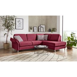 Sit & More sit&more Ecksofa &raquo;Clio L-Form&laquo; wahlweise mit Schlaffunktion und Bettkasten, inklusive Federkern rot B/H/T: 254cm x 89cm x 190cm, Luxus-Microfaser 