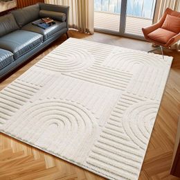 Ayyildiz Teppiche Teppich &raquo;ART 1121, auch als L&auml;ufer und in Rund erh&auml;ltlich&laquo; rechteckig 20 mm H&ouml;he Boho Design, 3D Optik, Struktur Hoch Tief, skandinavisch, Wohnzimmer 