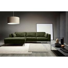 Trendmanufaktur Ecksofa &raquo;Luzi, wahlweise mit Schlaffunktion & Bettkasten., L-Form&laquo; Designsofa mit tollem Sitzkomfort, Metallf&uuml;&szlig;e schwarz, Breite 280 