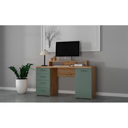 FORTE Schreibtisch &raquo;NET160&laquo; viel Stauraum, Tischplatte bis 50 kg belastbar gr&uuml;n B/H/T: 145cm x 90,7cm x 60cm