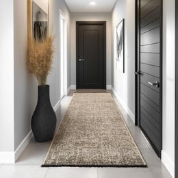 Ayyildiz Teppiche Teppich &raquo;SPACE 1900, auch als L&auml;ufer&laquo; rechteckig 7 mm H&ouml;he L&auml;ufer, Kurzflor, Boho, Vintage, Wohnzimmer beige Chenille B : 80cm 1 Stk., 7mm, L: 250cm