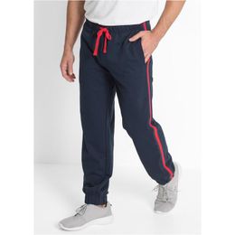 bonprix Herren bonprix Jogginghose aus Baumwolle und Polyester, mit vollelastischem Bund, Regular Fit blau 56/58, N-Gr
