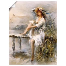 Artland Wandbild &raquo;Wasserseite&laquo; Frau 1 Stk. tlg. als Leinwandbild, Poster in verschied. Gr&ouml;&szlig;en beige B/H/T: 60cm x 80cm, Poster Frau Hochformat, 1 Stk.