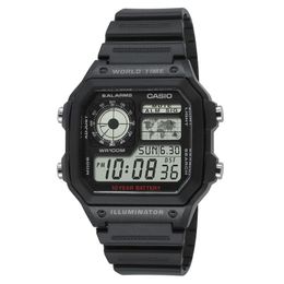 Casio Timeless Collection Herren CASIO TIMELESS COLLECTION Chronograph Quarzuhr, Armbanduhr, Herrenuhr, Digitaluhr, bis 10 bar wasserdicht schwarz 