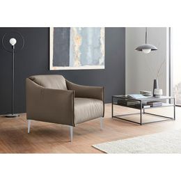 W.Schillig Cocktailsessel &raquo;sally Designsessel, zeitlos und bequem, tolle Verarbeitungsdetails&laquo; mit Metallf&uuml;&szlig;en in Silber matt braun Longlife Xtra-