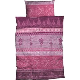 CASATEX Bettw&auml;sche &raquo;Indi&laquo; 2 Stk. romantisch, orientalisch, weich und gem&uuml;tlich lila Biber, Obermaterial: 100% Baumwolle B/L: 135cm x 200cm, 1 Stk., 1 