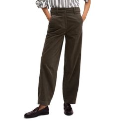 Marc O'Polo MARC O'POLO Damen Cordhosebraun, Gr. 42, Cord, Obermaterial: 98% Baumwolle, 2% Elasthan, Hosen, Model: Minu barrel aus Bio-Baumwolle-Mix