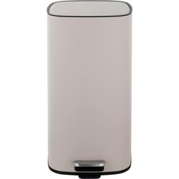 OTTO home M&uuml;lleimer &raquo;Keenna, Soft Close, mit verstecktem Griff&laquo; 1 Beh&auml;lter Treteimer f&uuml;r K&uuml;che oder Bad, Abfalleimer mit Deckel beige Edelstahl B/H/T: