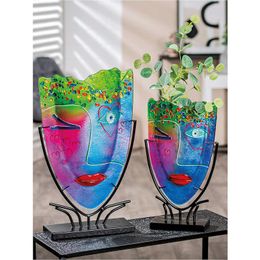 Casablanca by Gilde Bodenvase &raquo;Designvase Face "Twinkle"&laquo; bunt Glas, Metall B/H/T: 30cm x 49cm x 10,5cm