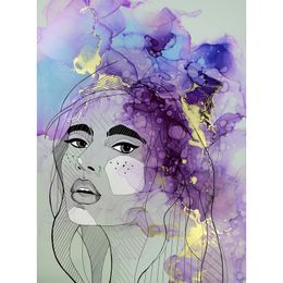 Livingwalls living walls Fototapete &raquo;ARTist Lady&laquo; Vlies, Wand, Schr&auml;ge bunt Vlies B/L: 2m x 2,7m