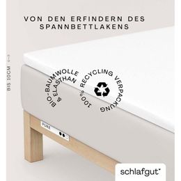 Schlafgut Spannbettlaken &raquo;PURE TOPPER Bio-Baumwolle mit Elasthan 170 g/m&sup2; f&uuml;r Topper bis 10 cm&laquo; PREMIUM Laken f&uuml;r Matratzen bis 10 cm H&ouml;he, dehnbar, blickdicht 