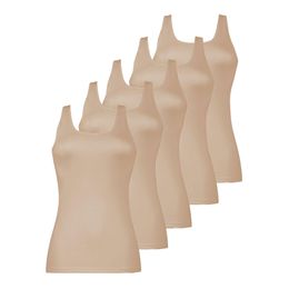 Nina von C. Damen Achselhemd "5er Pack Achselhemd Daily", Gr. 48, beige, Obermaterial: 100% Baumwolle CO., Unterhemden