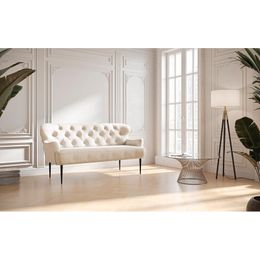 OTTO home 2,5-Sitzer &raquo;Amber&laquo; mit Knopfheftung,in verschieden Stoffarten beige 90% Polyester, 10% Polyamid B/H/T: 173cm x 97cm x 87cm, Struktur weich