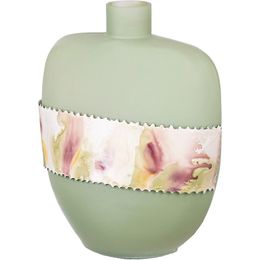 Gilde Tischvase &raquo;Vase Imperial, bauchig&laquo; aus Aluminium und Glas, wasserdicht, Tiefe 12 cm bunt Aluminium, Glas B/H/T: 22cm x 26cm x 12cm