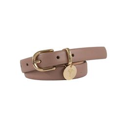 JOOP! Damen JOOP! Lederg&uuml;rtel mit Dornschlie&szlig;e und Logo-Anh&auml;nger, Breite 2cm beige 80