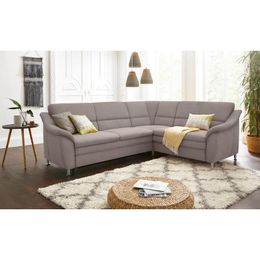 Sit & More sit&more Ecksofa &raquo;Cardoso L-Form&laquo; mit Federkern, wahlweise mit Schlaffunktion und Schubkasten grau Flachgewebe (100% Polyester);Struktur (100% 