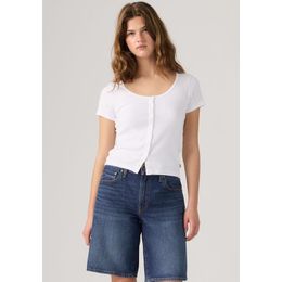 Levi's Levi's Damen T-Shirt &raquo;AUSTEN BUTTON THROUGH SS&laquo; Feinripp wei&szlig; L (40)