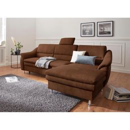 Sit & More sit&more Ecksofa &raquo;Cardoso L-Form&laquo; mit Federkern, wahlweise mit Schlaffunktion braun Luxus-Microfaser 2 (100% Polyester);Luxus-Microfaser ALTARA NUBUCK