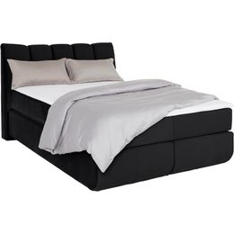 Home Affaire Boxspringbett &raquo;Oc&eacute;ane&laquo; Bodenfrei- wirkt freischwebend, verschiedene H&auml;rtegrade (auch H4) schwarz Polyester Velour VELVET Polyester Topper