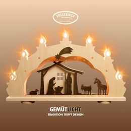 Weigla LED Schwibbogen &raquo;Christi Geburt, Lichterbogen Landhausstil, Holz, Made in Germany&laquo; 1 Stk. Erzgebirge garantiert, Weihnachtsdeko Innen, 