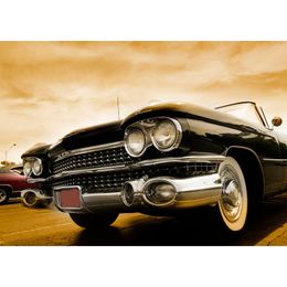 papermoon Fototapete &raquo;Classic Cars&laquo; glatt bunt Vlies B/L: 3,5m x 2,6m, Bahnen: 7 Stk.