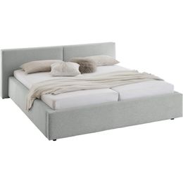 Meise M&ouml;bel meise.m&ouml;bel Polsterbett &raquo;Cube wahlweise mit Matratze und Bettkasten&laquo; extra flaches Kopfteil, erh&auml;ltlich in den Breiten 140cm, 160cm & 180cm grau 