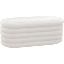 Salesfever Polsterhocker &raquo;Komfortabler Hocker mit Stil&laquo; Praktischer Stauraum in attraktivem Design wei&szlig; Boucl&eacute; Stoff (100% Polyester) B/H/T: 108cm x 