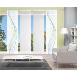 Vision S Schiebegardine &raquo;4ER SET HEIGHTS&laquo; Paneelwagen 4 Stk. tlg. HxB: 260x60, Schiebevorhang 4er Set Digitaldruck blau Polyester 260cm, Paneelwagen, 60cm