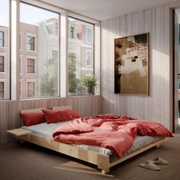 Karup Design Bettgestell &raquo;Social Bed, ohne Matratze, FSC -zertifiziertes Massivholz&laquo; wahlweise mit oder ohne verstellbares Zubeh&ouml;r, Bett in mehreren Gr&ouml;&szlig;en rot 