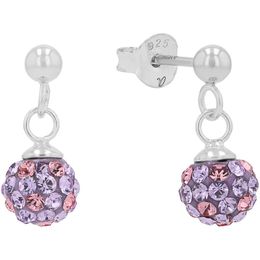 Amor Damen Paar Ohrstecker &raquo;2021258&laquo; mit Kristallglas silber Silber 925 (Sterlingsilber)