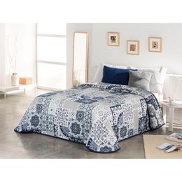 OTTO home Tagesdecke &raquo;Sofia&laquo; Tagesdecke in Patchwork-Design, f&uuml;r Kinder und Erwachsene blau Mischgewebe B/L: 280cm x 250cm