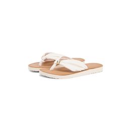 Tommy Hilfiger Damen Zehentrenner &raquo;TH LTR FOOTBED SUMMER SANDAL&laquo; Sommerschuh, Strandschuh, Dianette, Flat mit Logoemblem 37