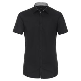 Venti Herren Businesshemd "Venti Businesshemd Kurzarm uni", schwarz, Gr. 40, unifarben, 100% Baumwolle, Hemden