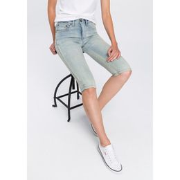 Arizona Damen Caprijeans schmale Passform, mit Destroyed-Effekten, niedrige Leibh&ouml;he blau 44, N-Gr